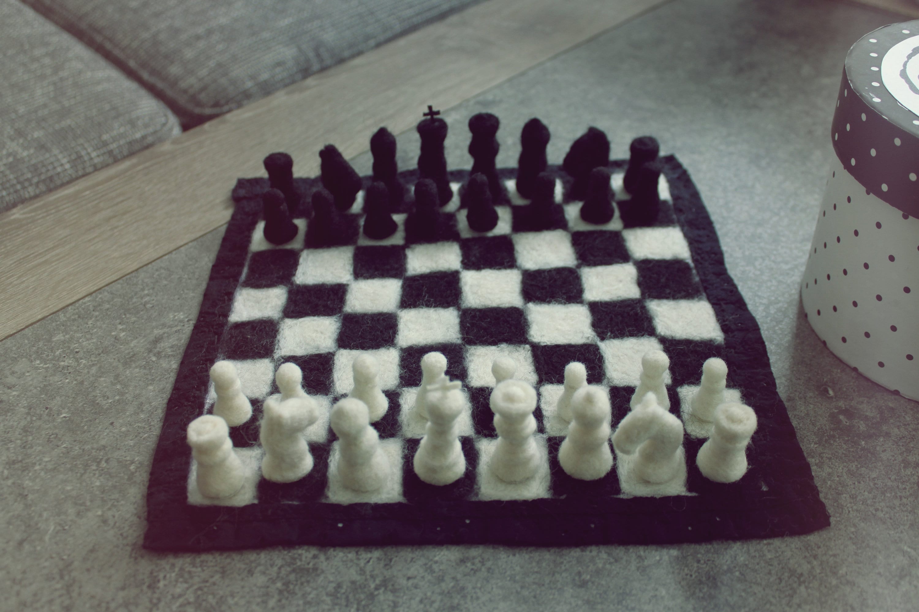 Needle Felted Wool Chess Set in a Box - Etsy