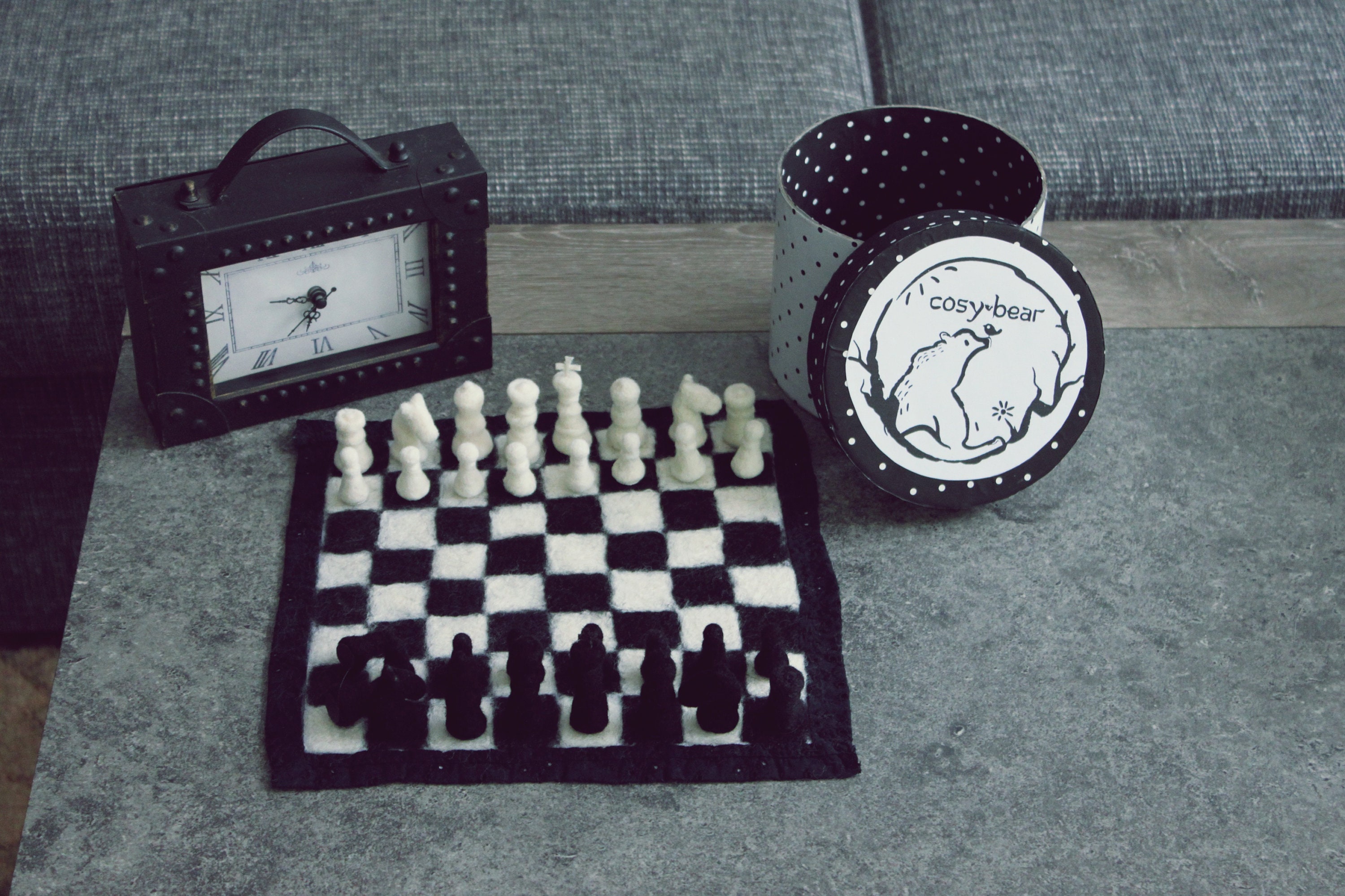 Needle Felted Wool Chess Set in a Box - Etsy