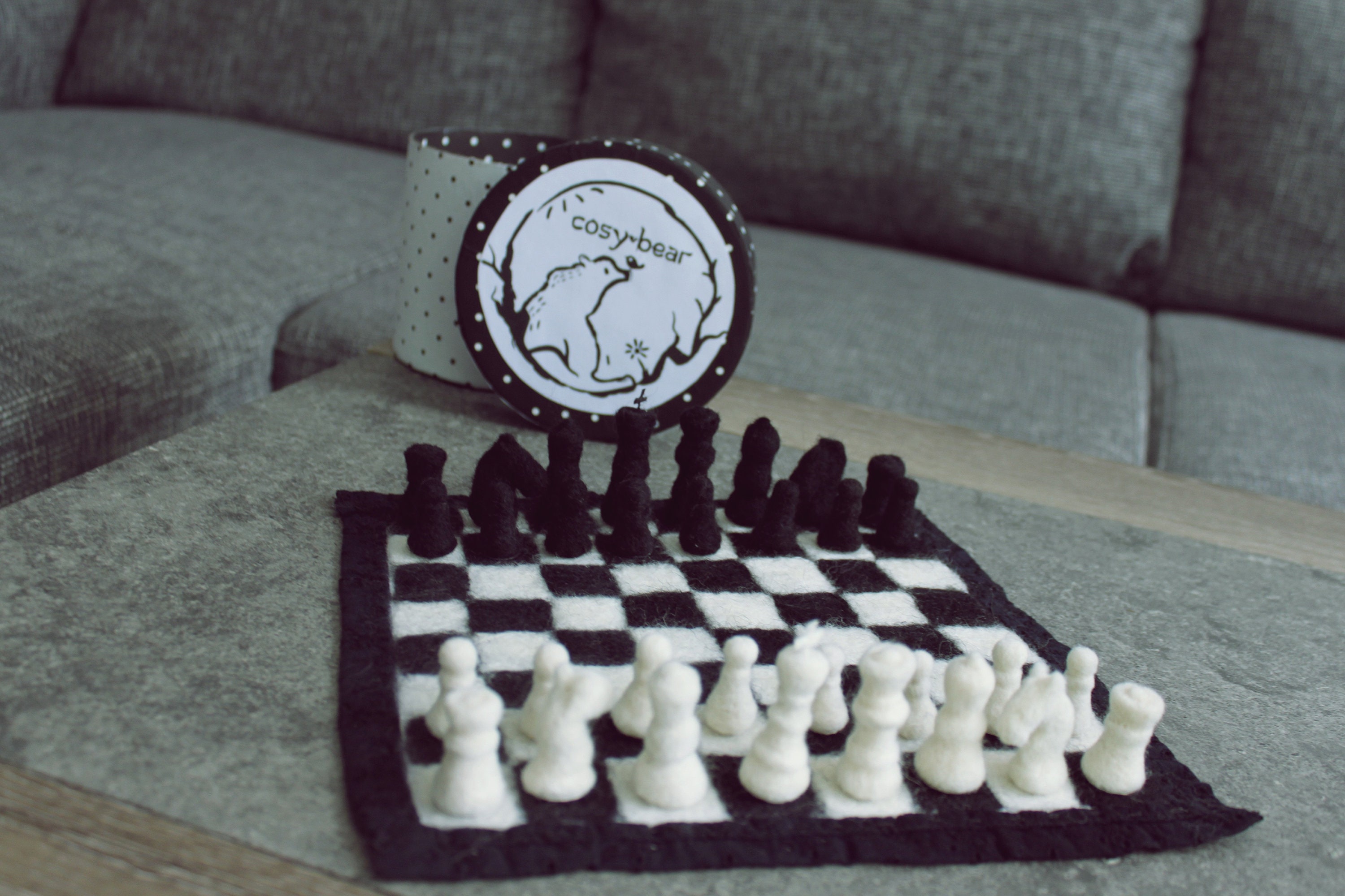 Needle Felted Wool Chess Set in a Box - Etsy