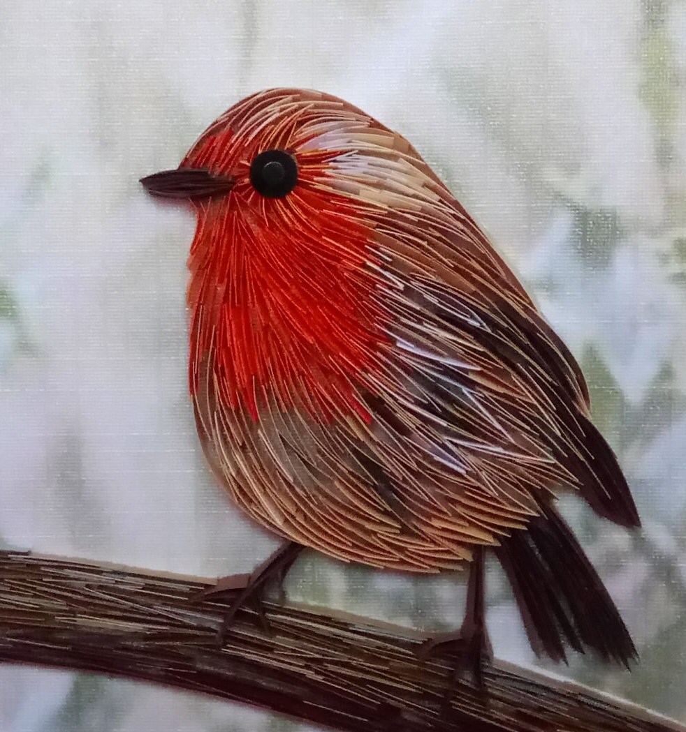 A Little Robin on a Branch, Quilling Art, Home Decor, Wall Art ...