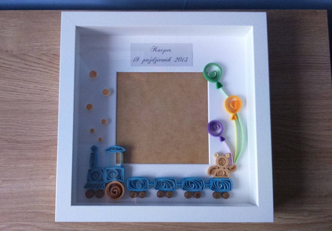 Quilling Baby Boy Birthday Frame: Personalized Train Wall Art - Etsy