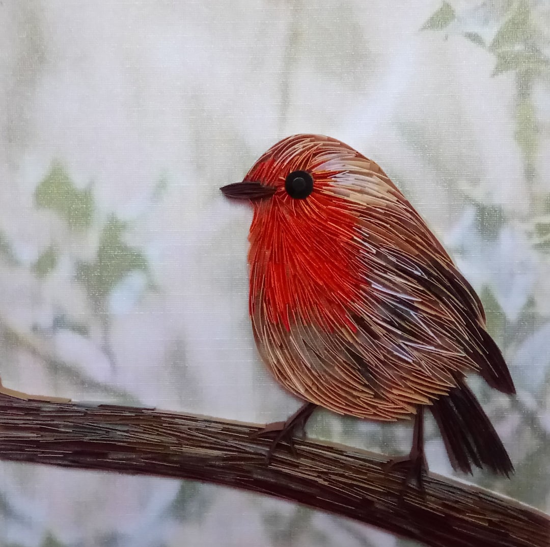 A Little Robin on a Branch, Quilling Art, Home Decor, Wall Art ...