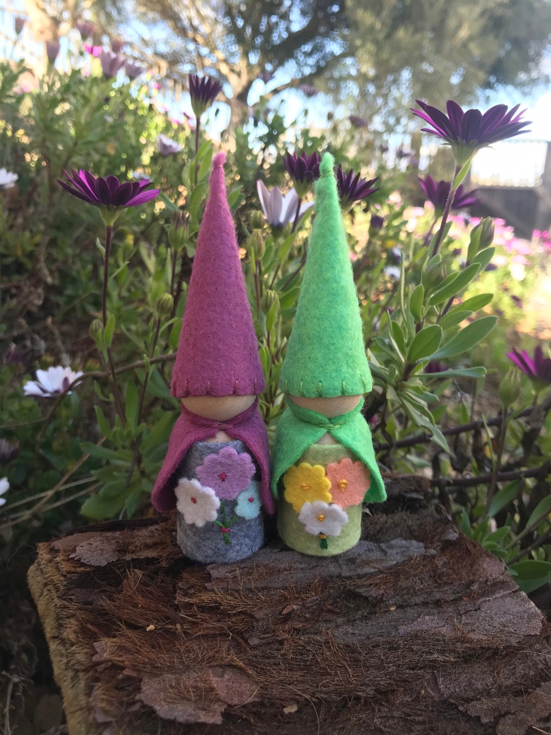 May Day Gnome. Spring Flower Gnome. Mother’s Day Doll. Wood Peg Doll ...