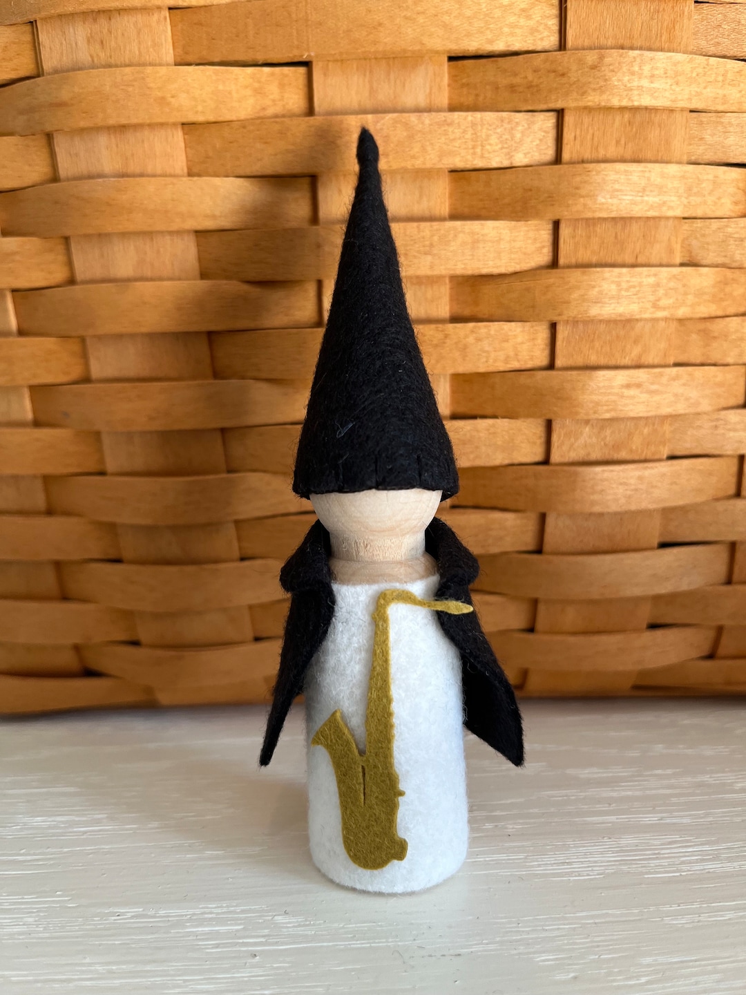 Saxophone Gnome. Wood Peg Doll. Music Gnome. Band Gnome. Christmas ...