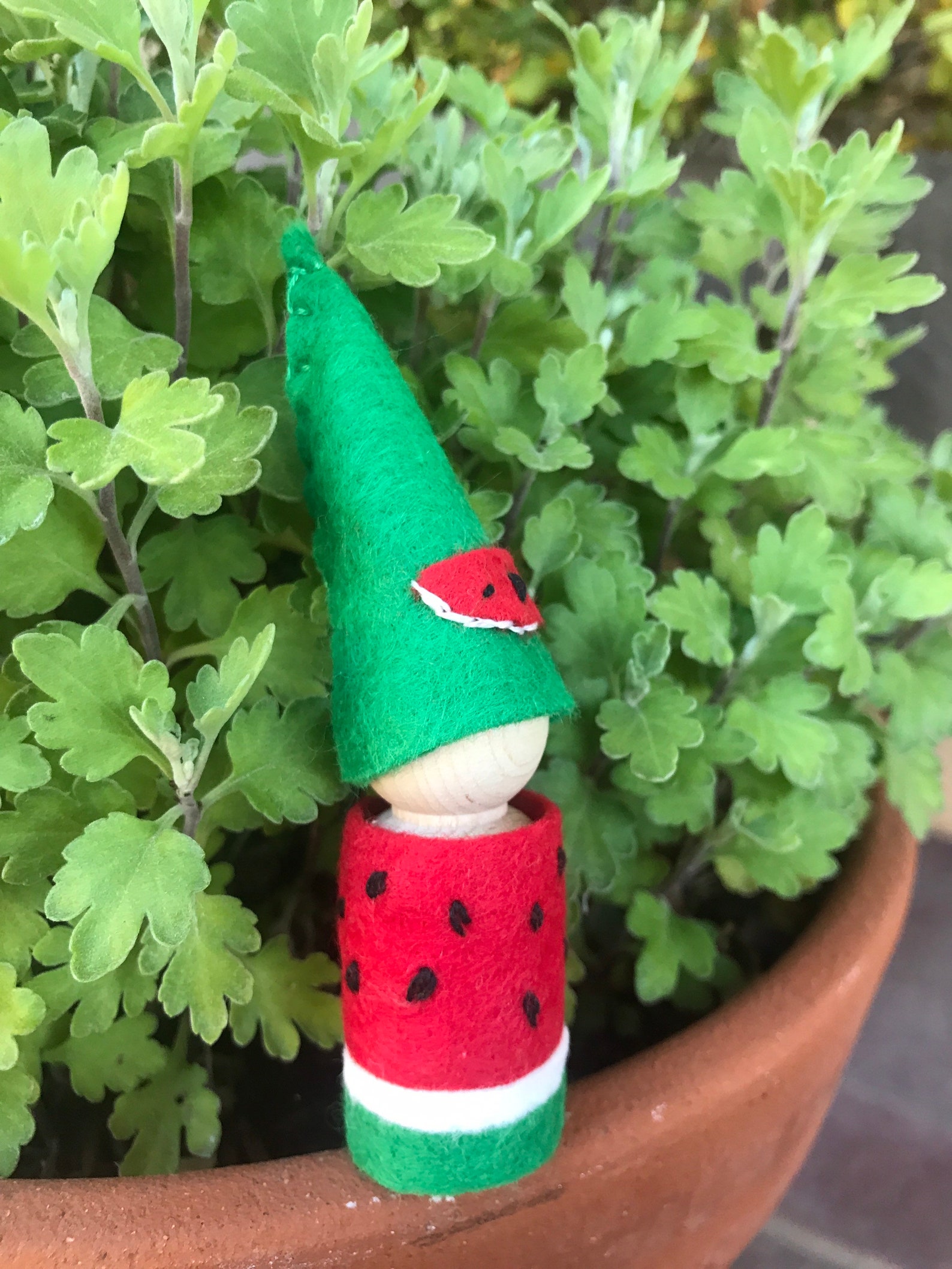 Watermelon gnome. Summer gnome. Fruit gnome. Wood Peg doll. | Etsy