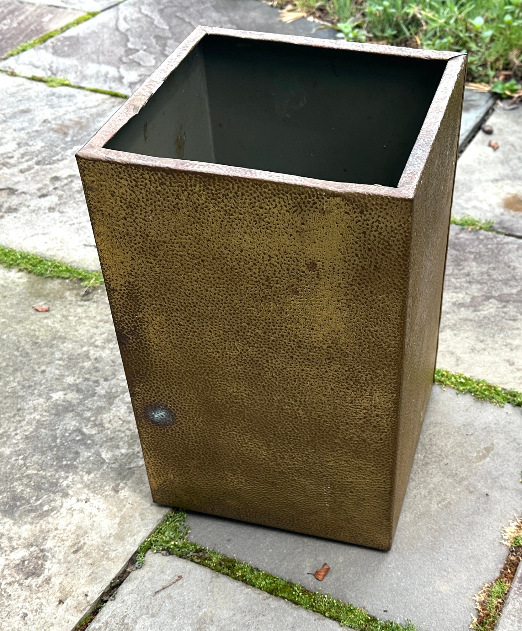 Hammered Brass Fireplace Tool Box Fireplace Tools Tinder Holder Vintage ...