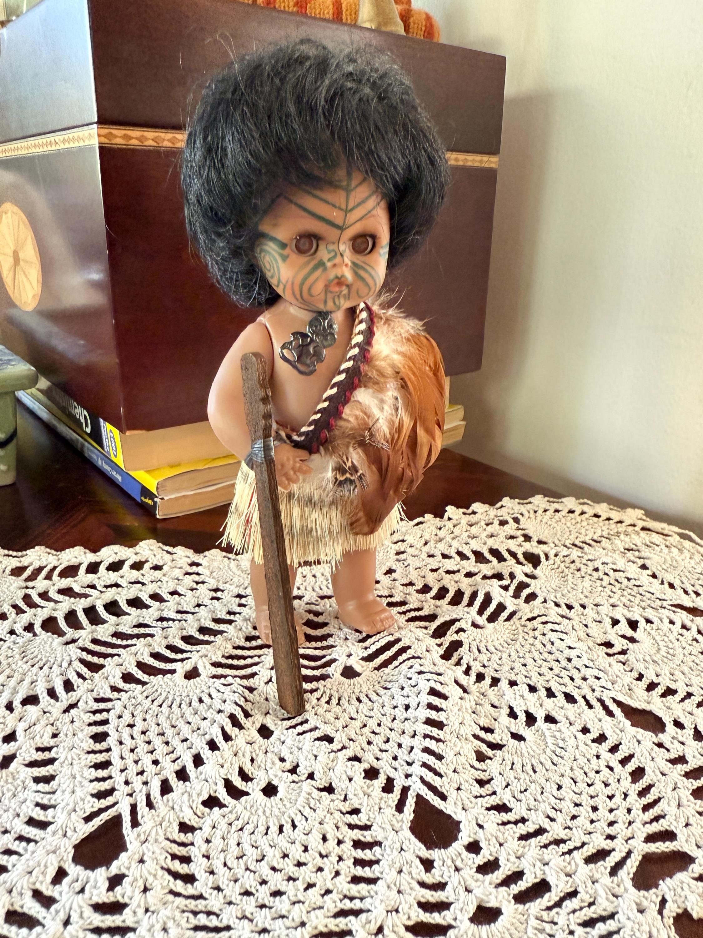 Vintage Maori Doll: New Zealand Souvenir, Tā Moko Tattoo, Tī Rākau ...