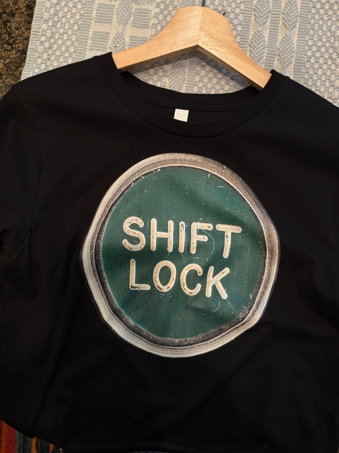 Shift Lock Key From Antique Typewriter Unisex Shirt With Actual Green ...