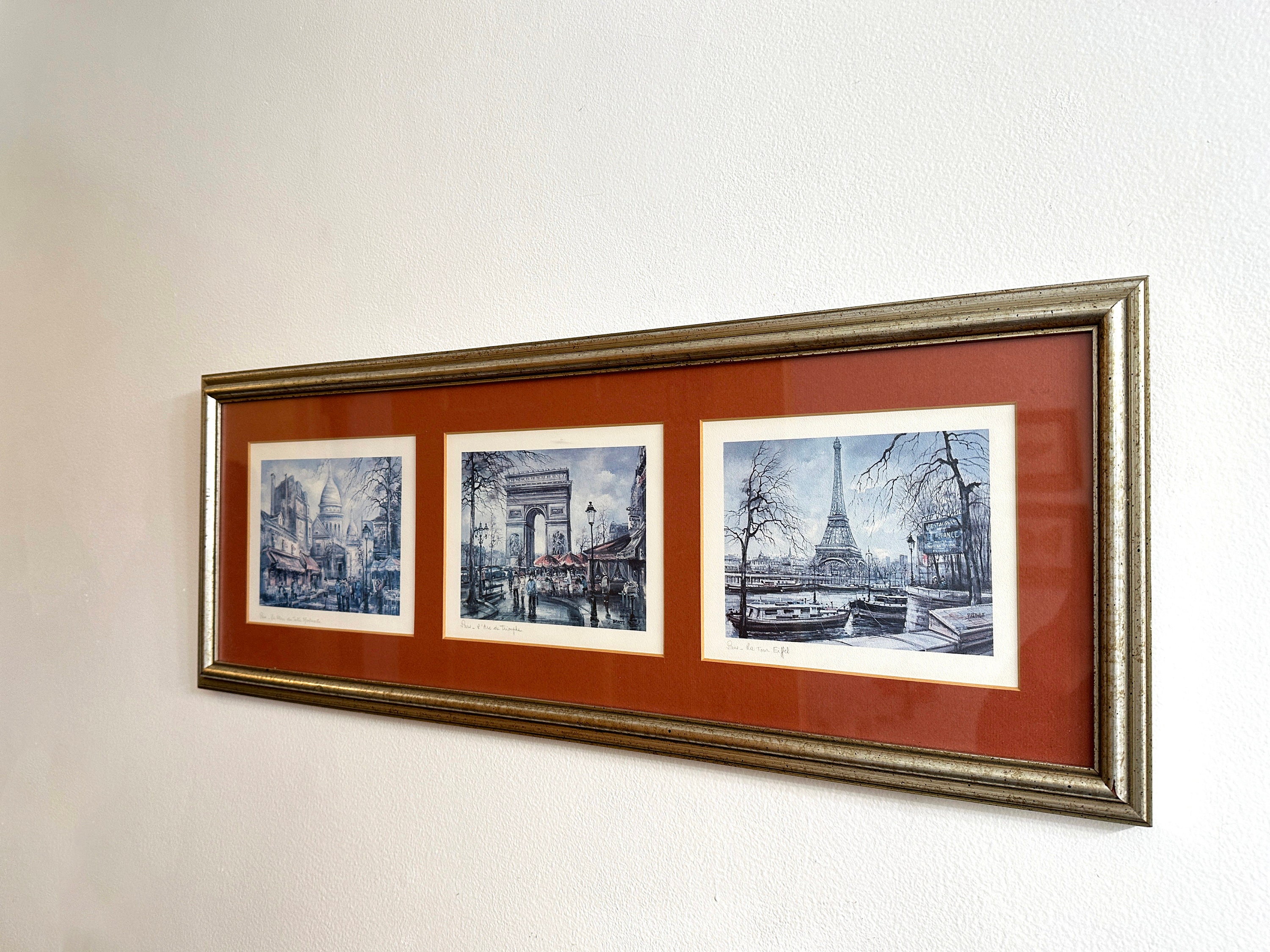 Brunet Lutece Paris Mid Century French Framed Prints Arc De Triomphe ...