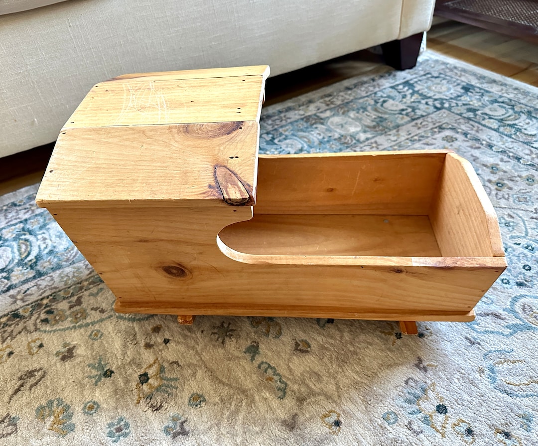 Vintage Wood Baby Doll Cradle Rustic Hand Made Toy Doll Collector Gift ...