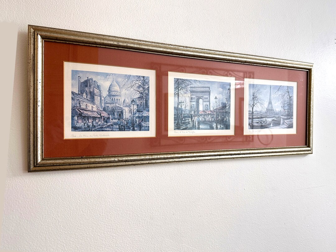 Brunet Lutece Paris Mid Century French Framed Prints Arc De Triomphe ...