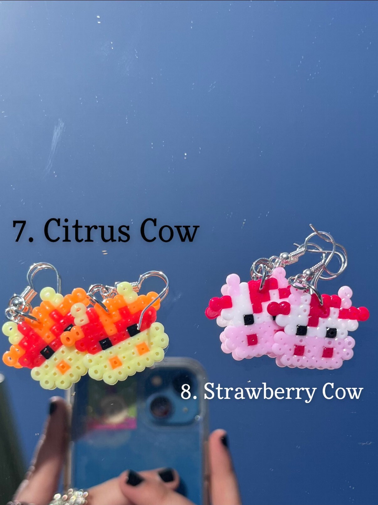 Perler Bead Cow Earrings - Etsy