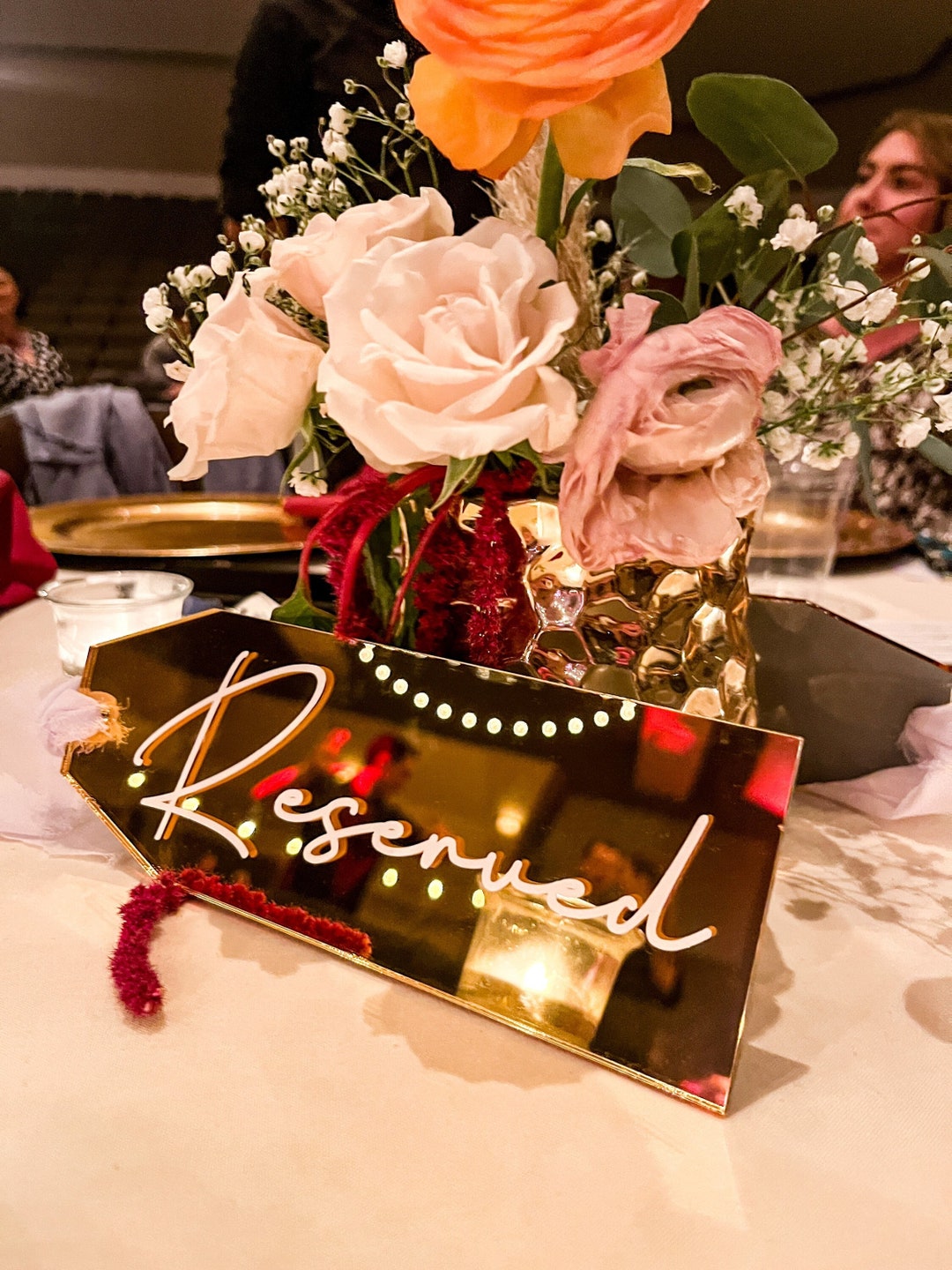 Reserved Sign Gold Large 8x3 Party Reserve Tag - Etsy