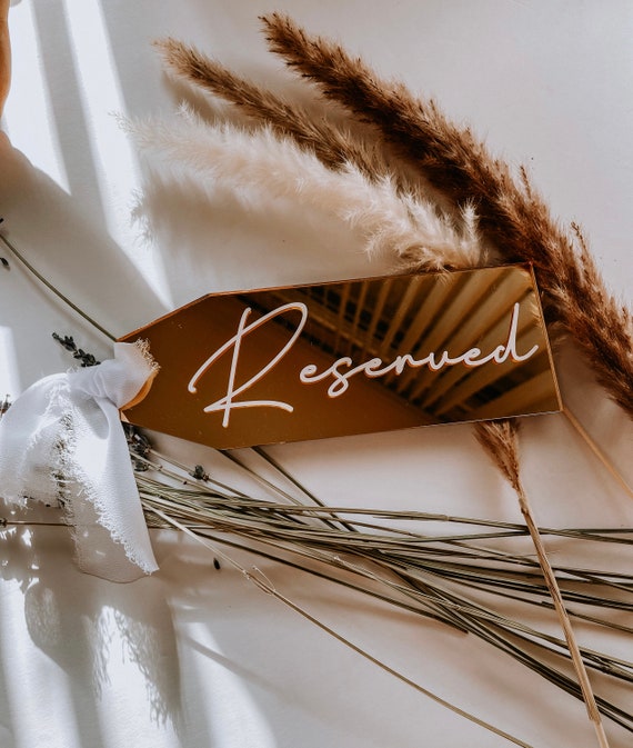 Reserved Sign Gold Large 8x3 Party Reserve Tag - Etsy