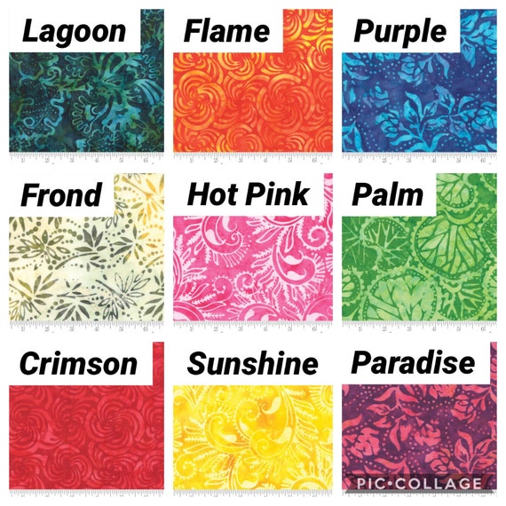 Moda Bahama Batik Flame Crimson Paradise Deep Purple Palm Lagoon Frond ...
