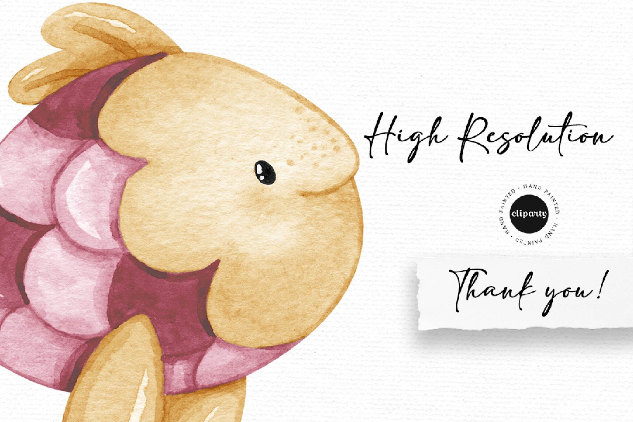 Pink Sea Animals Clipart Sea Animals Watercolor Clipart - Etsy