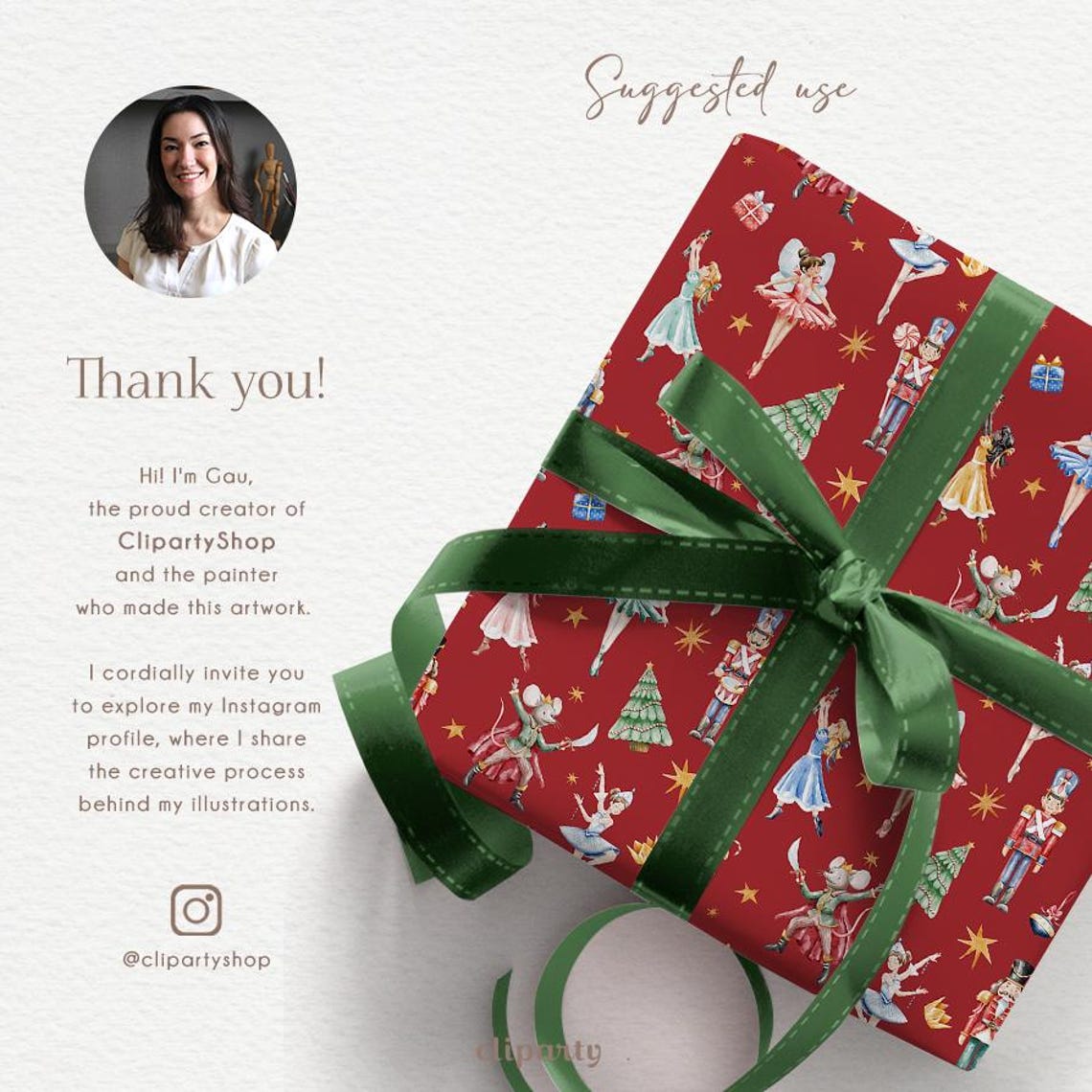 Nutcracker Pattern, Watercolor Digital Papers, Christmas Bundle Pattern ...