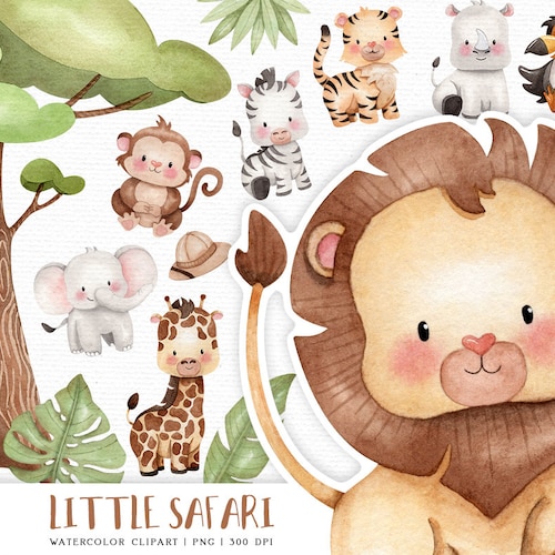 Safari Animals Clipart Safari Baby Shower Safari Nursery - Etsy