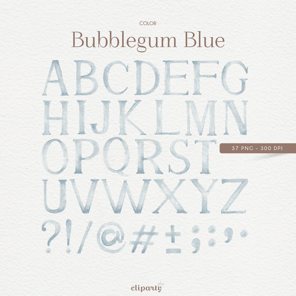 Watercolor Alphabet Clipart Candy Pastel Colors Letters Cute - Etsy