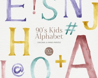 Watercolor Alphabet Clipart, Candy Pastel Colors Letters, Cute ...