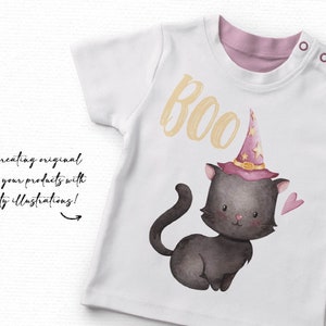 Pink Halloween Watercolor Clipart Halloween Graphics for - Etsy