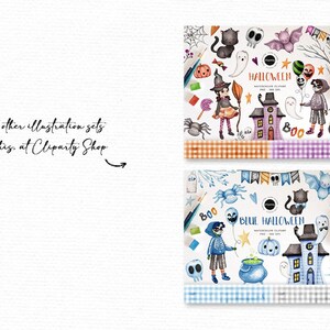 Pink Halloween Watercolor Clipart Halloween Graphics for - Etsy