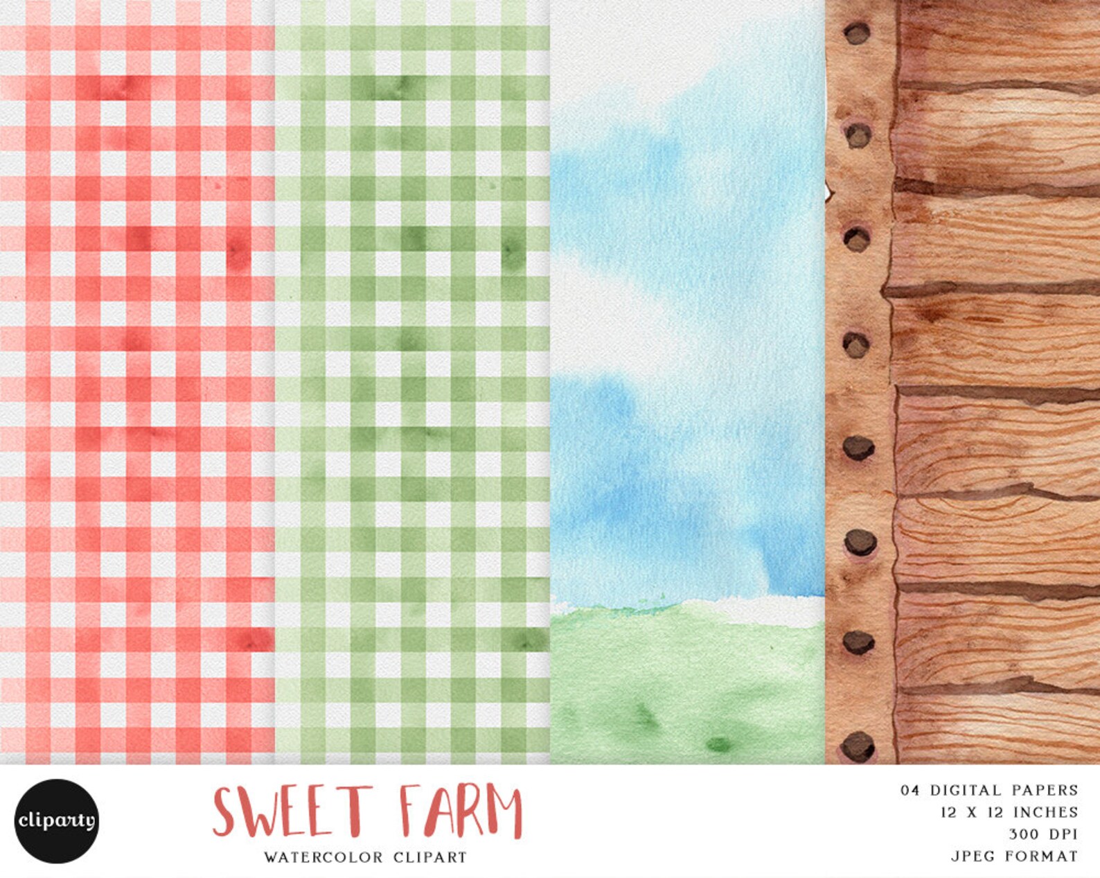 Baby Farm Animals Watercolor Clipart for Commercial Use Farm - Etsy