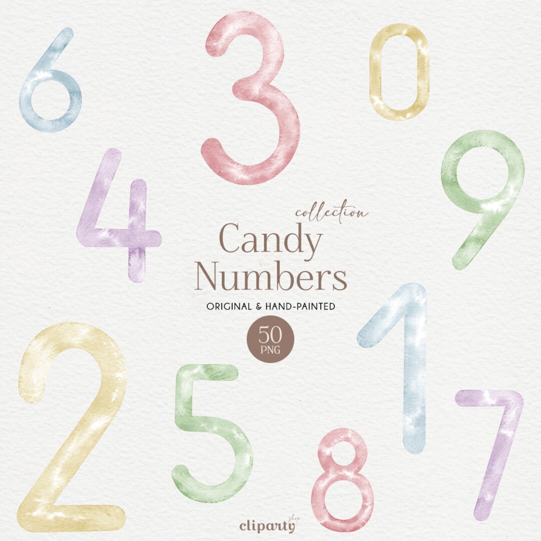 Watercolor Numbers Clipart, PNG Numbers, Monthly Milestone, Baby ...