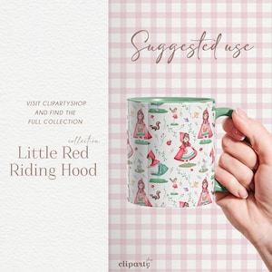 Little Red Riding Hood Pattern, Cute Fairy Tale Scrapbook Papers ...