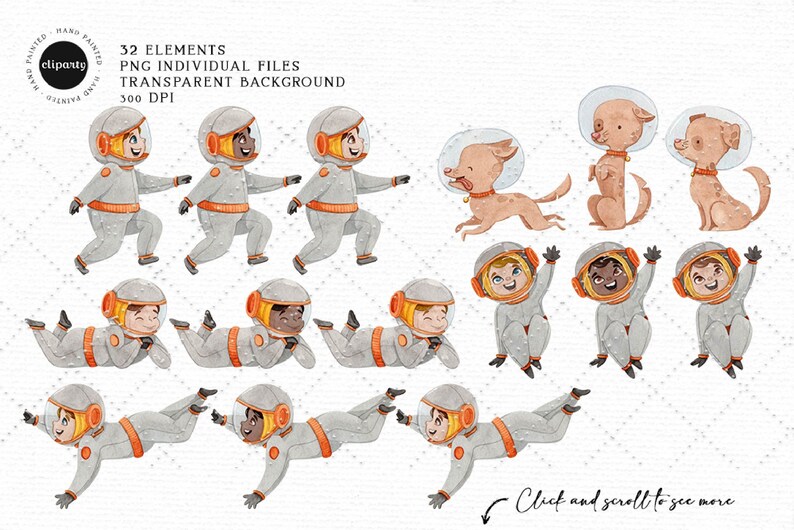 Space Clipart Cute Astronaut Clipart Outer Space Clipart - Etsy
