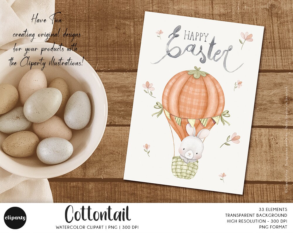 Watercolor Easter Clipart Pastel Colors Spring Bunny Clipart - Etsy