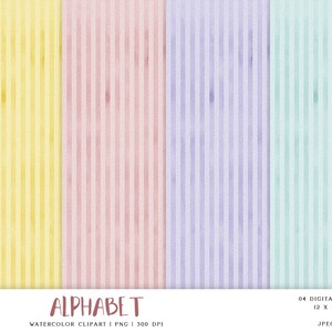 Watercolor Alphabet Clipart, Letter Clipart, Cute Watercolor Alphabet ...