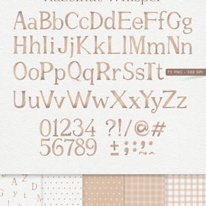 Watercolor Beige Alphabet Clipart, Coffee Pastel Colors Letters, Cute ...