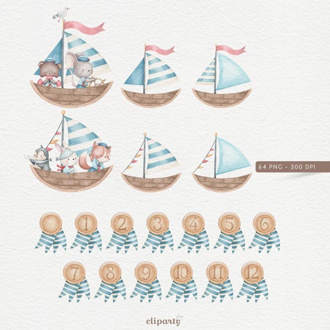Baby Sailor Clipart, Nautical Nursery Clip Art, Navy First Birthday ...