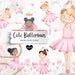 Ballerina Watercolor Clipart Pink Ballet Graphics Tutu Girls - Etsy
