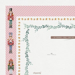Nutcracker Clipart, Watercolor Frames PNG, Christmas Bundle Clip Art ...