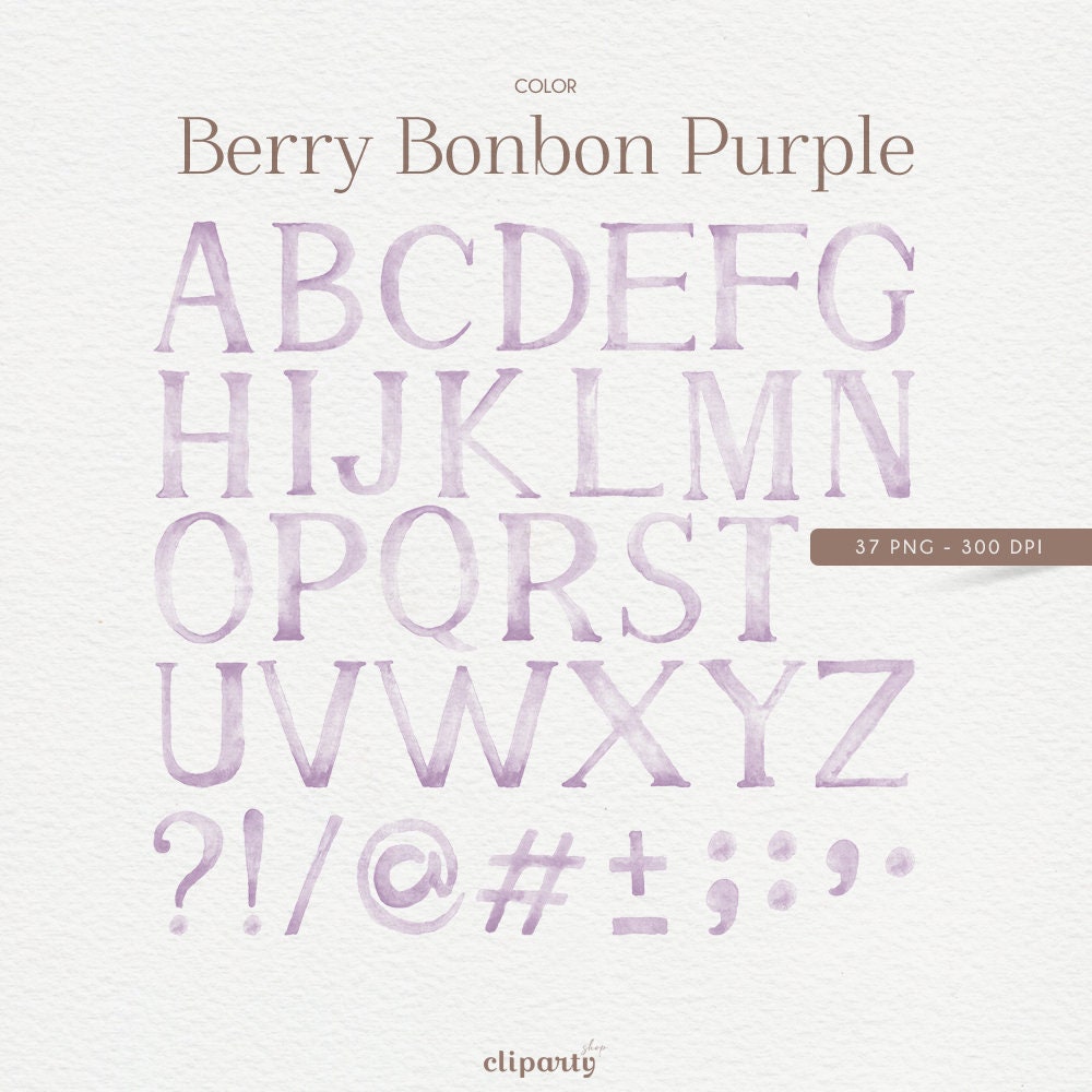 Watercolor Alphabet Clipart Candy Pastel Colors Letters Cute - Etsy