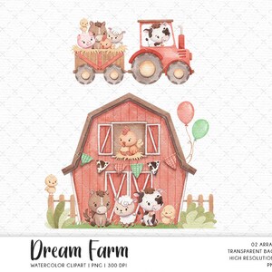 Baby Farm Animals Watercolor Clipart for Commercial Use Farm - Etsy