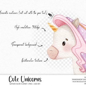 Rainbow Unicorn Clipart Watercolor Unicorn Png Graphics - Etsy