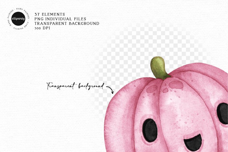 Pink Halloween Watercolor Clipart Halloween Graphics for - Etsy