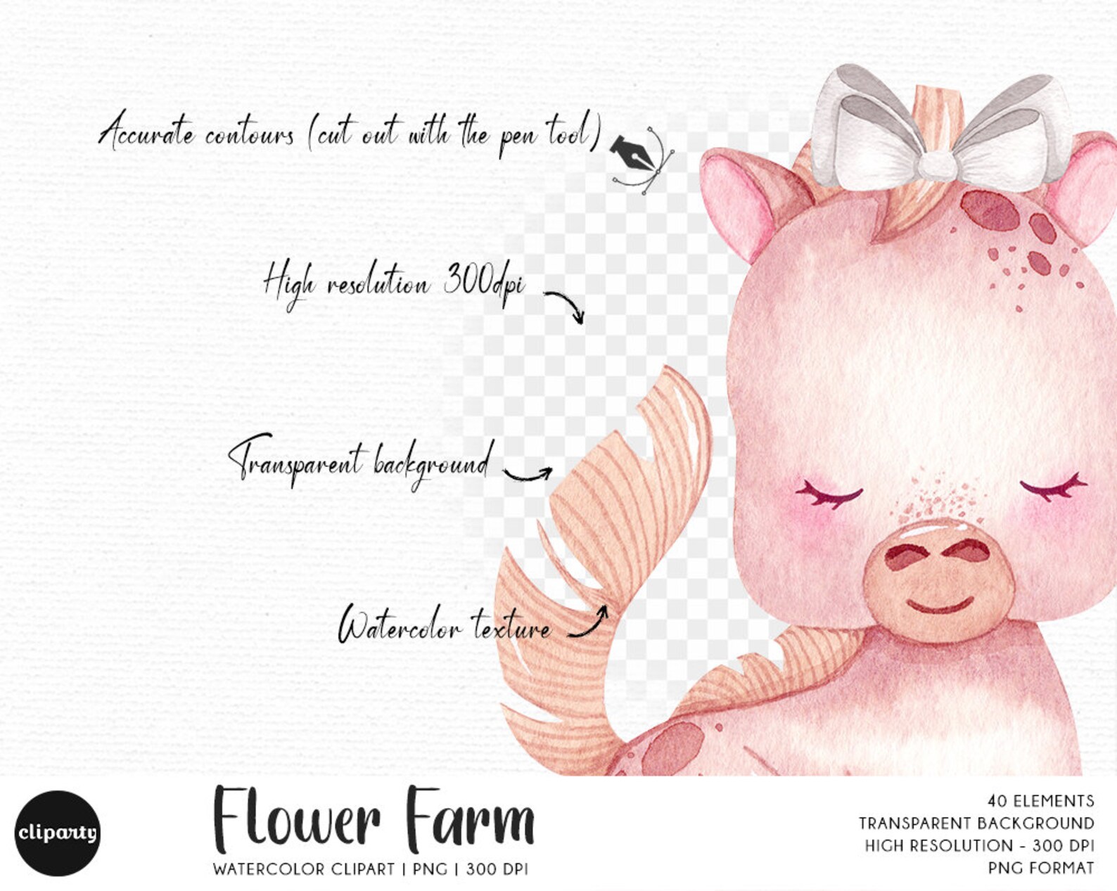 Farm Watercolor Clipart Farm Animals Clipart Farm Theme - Etsy