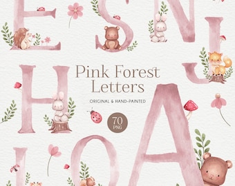 Watercolor Alphabet Clipart, Letter Clipart, Cute Watercolor Alphabet ...