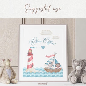 Baby Sailor Clipart, Nautical Nursery Clip Art, Navy First Birthday ...