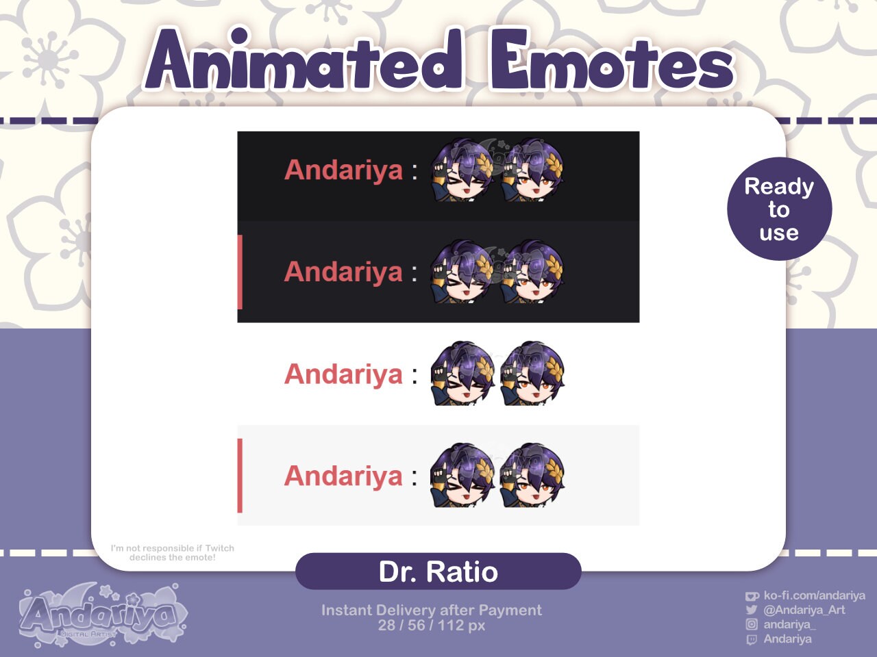 ANIMATED // Dr. Ratio, Honkai: Star Rail Emote // 1x Twitch & Discord ...