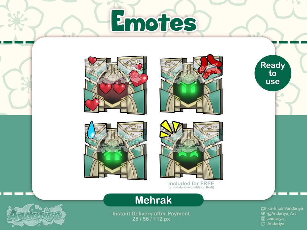 Buy Mehrak kaveh Genshin Impact Emotes // STATIC // 4x Twitch & Online ...