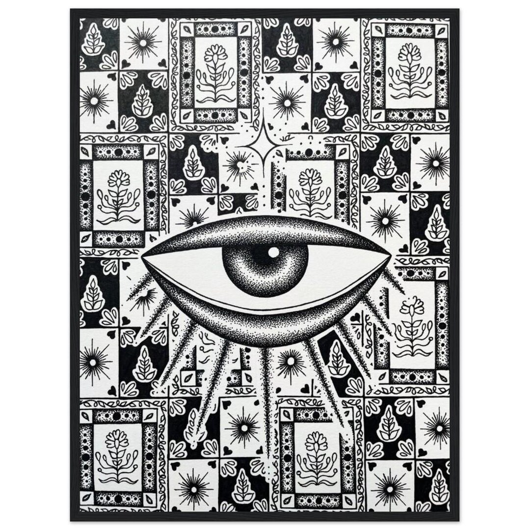 Seeing Eye Original Fine Art Print, Stipple, Dots, Esoteric, Mystic ...