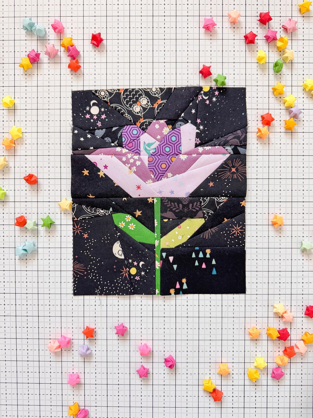 Flower 1 FPP Block, PDF Pattern - Etsy