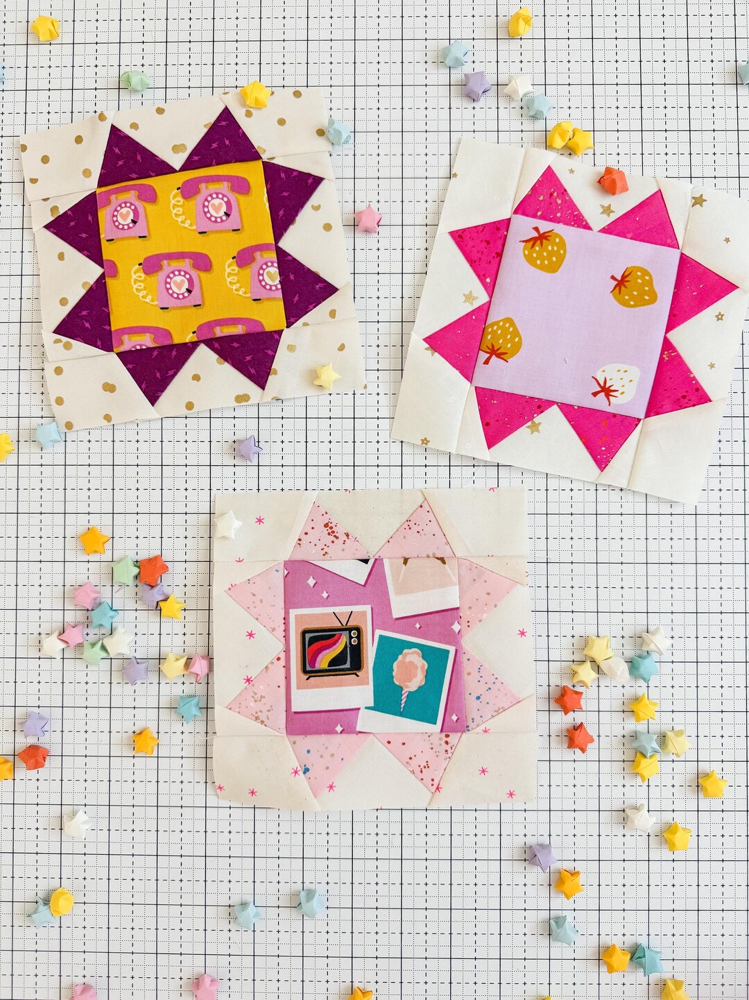 Bubble Stars FPP Quilt Block, PDF Pattern - Etsy