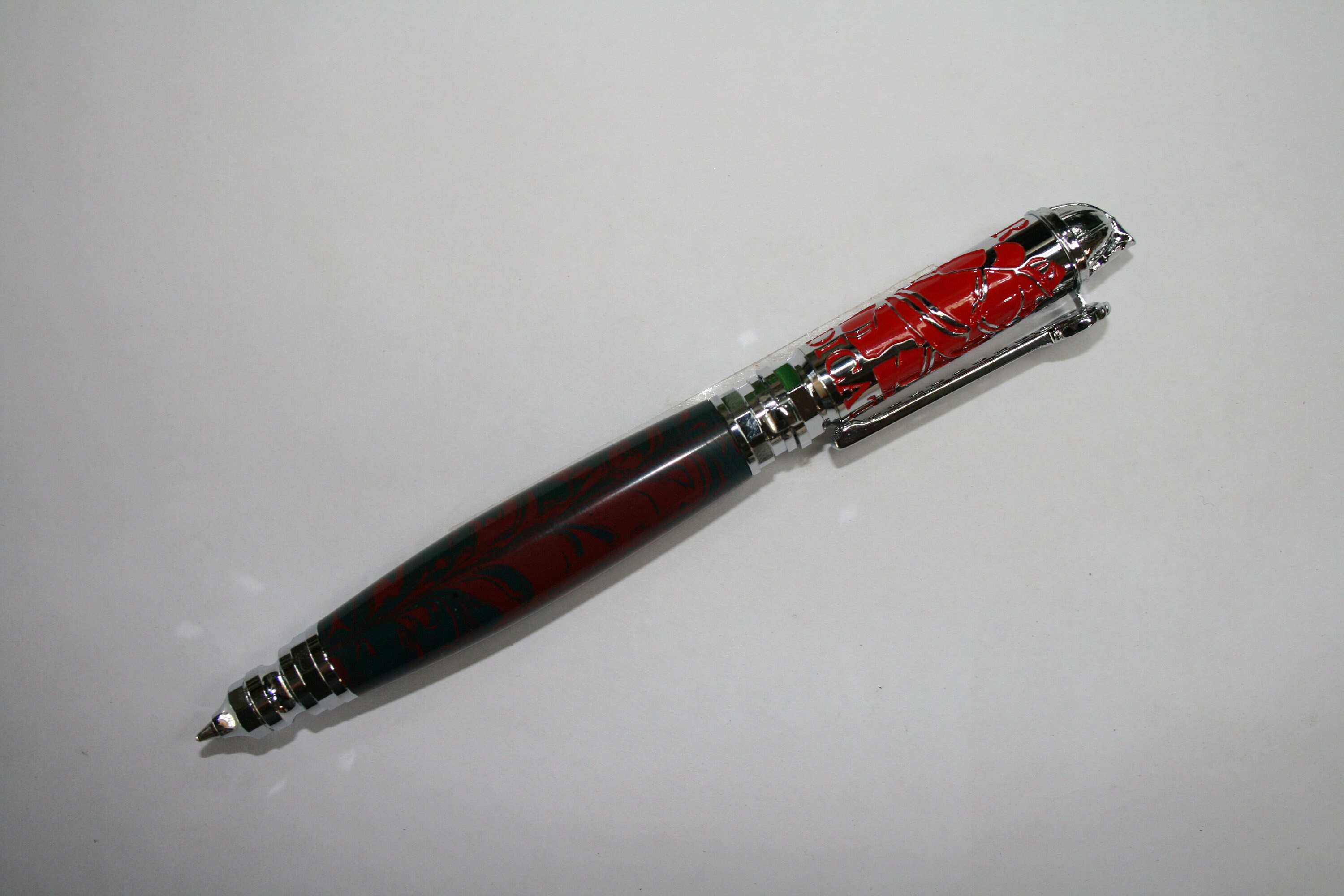 Pen Lathe Firefighter Push & Lock Pen Kit - Chrome/Red Tribute Pen ...