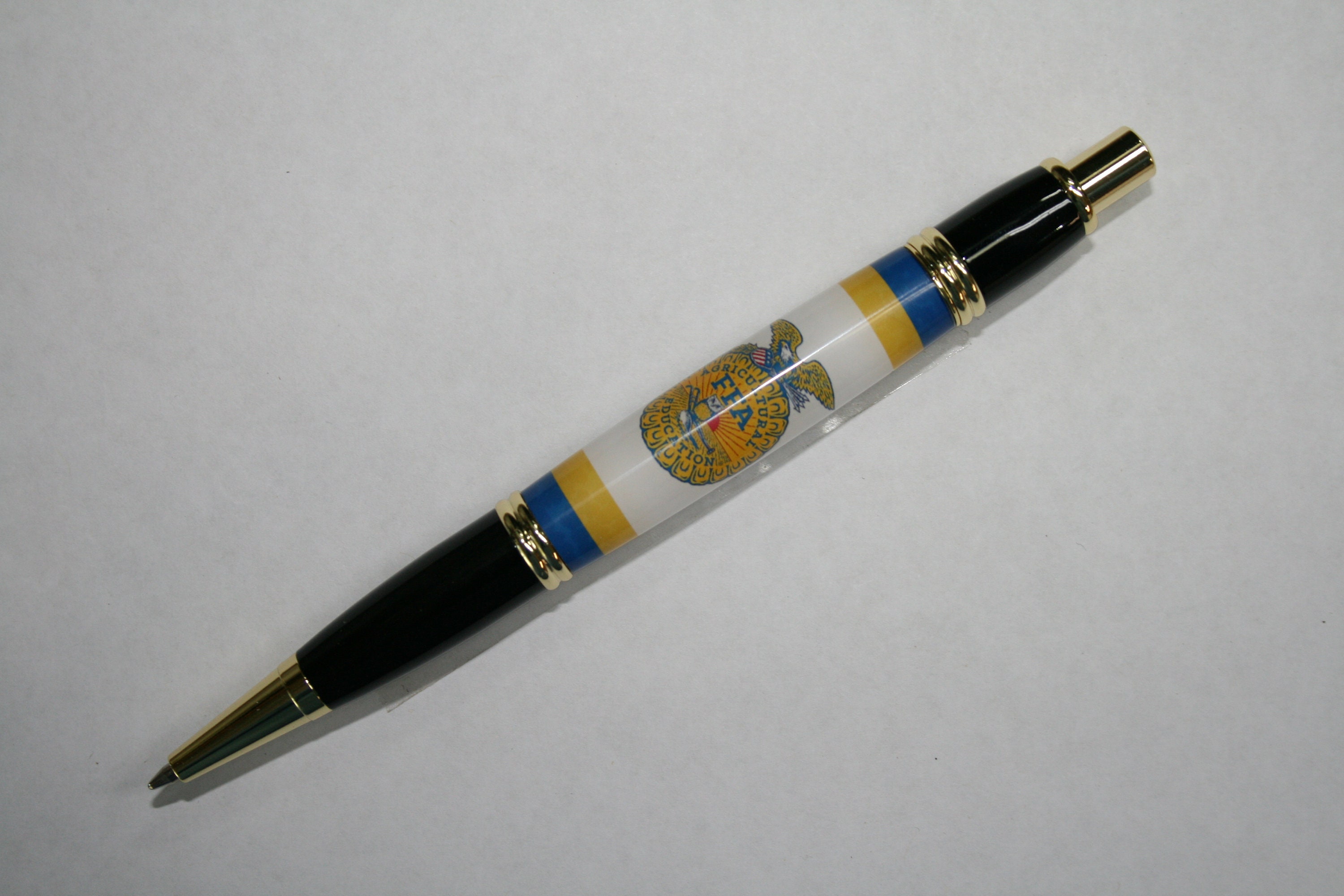 Gatsby Style Click Pen in 24k Gold and Black W/ FFA Acrylic - Etsy